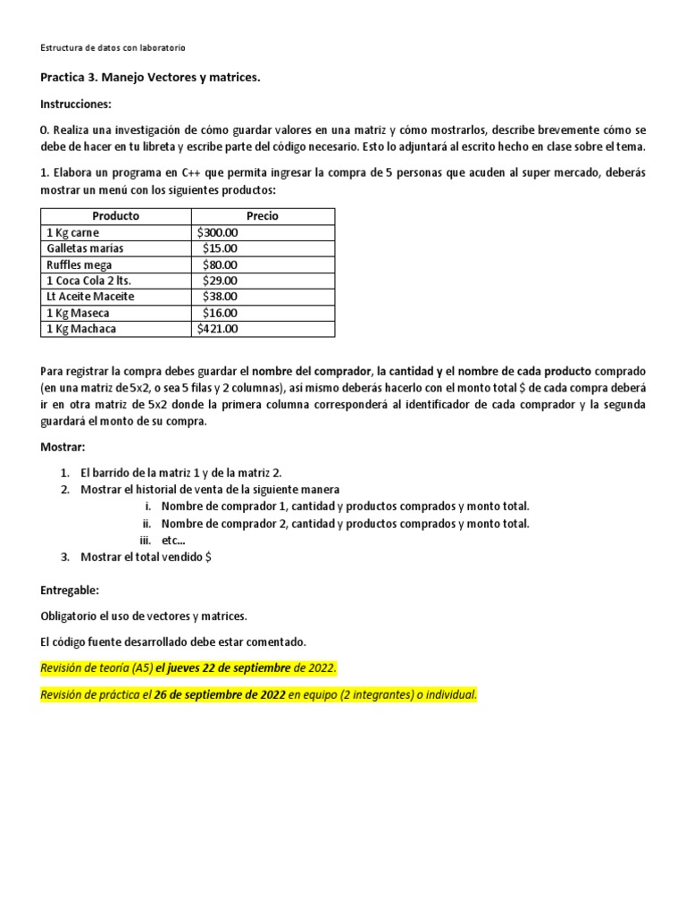Practica 3-Estructura de Datos (2-03) | PDF