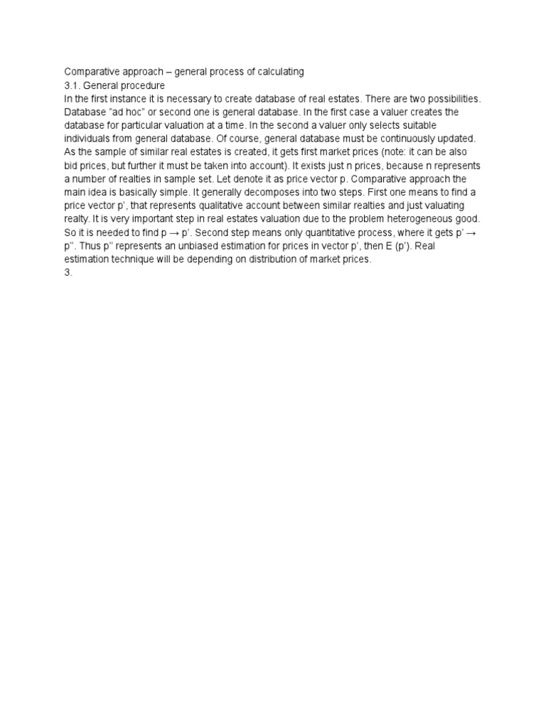 Comparative Method of Valuation | PDF