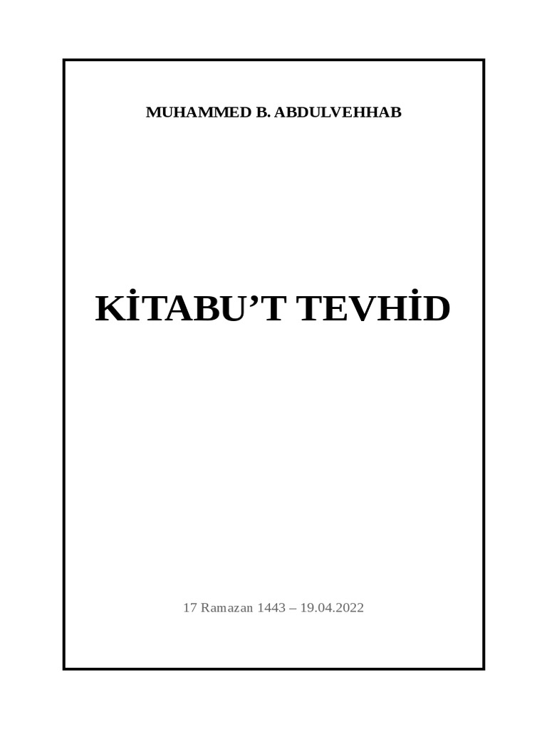 Kitabu't Tevhid | PDF