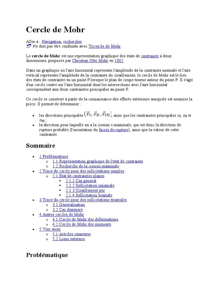 Connaissez Vous Le Cercle de Mohr | PDF | Contrainte de cisaillement ...