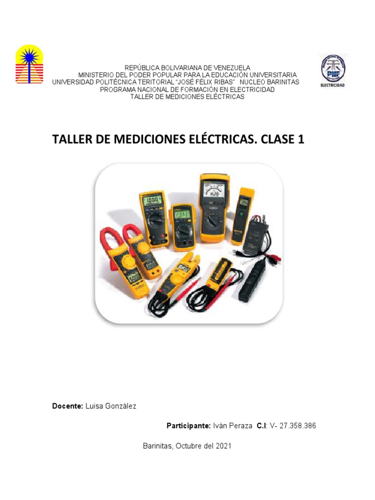 Actividad de La Clase 1 Ivan Peraza Taller de Mediciones Electricas | PDF | Medición | Vatio
