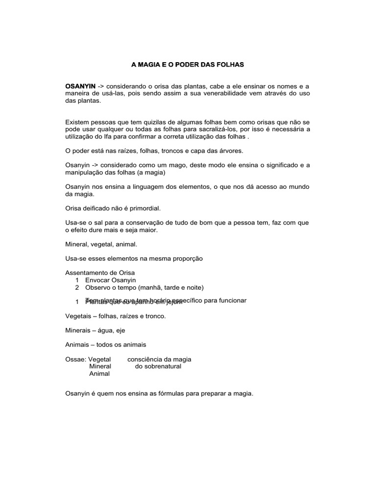 Ewe Ifa Babalawo | PDF | Plantas