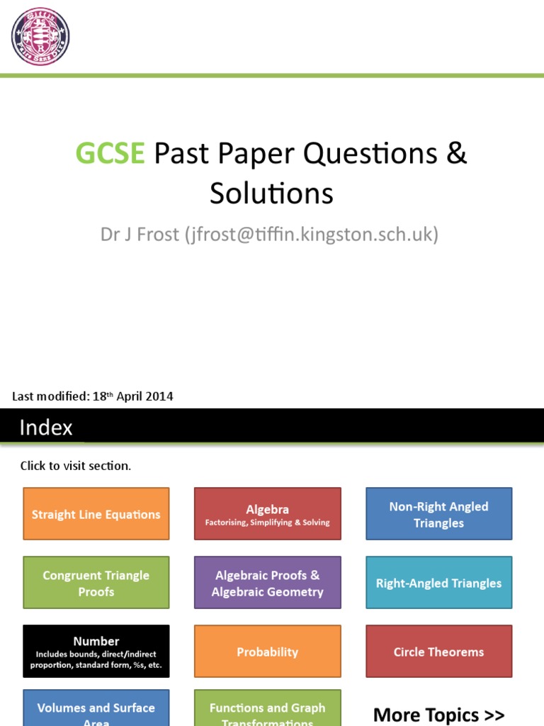 GCSEPastPapers Solutions | PDF | Triangle | Line (Geometry)