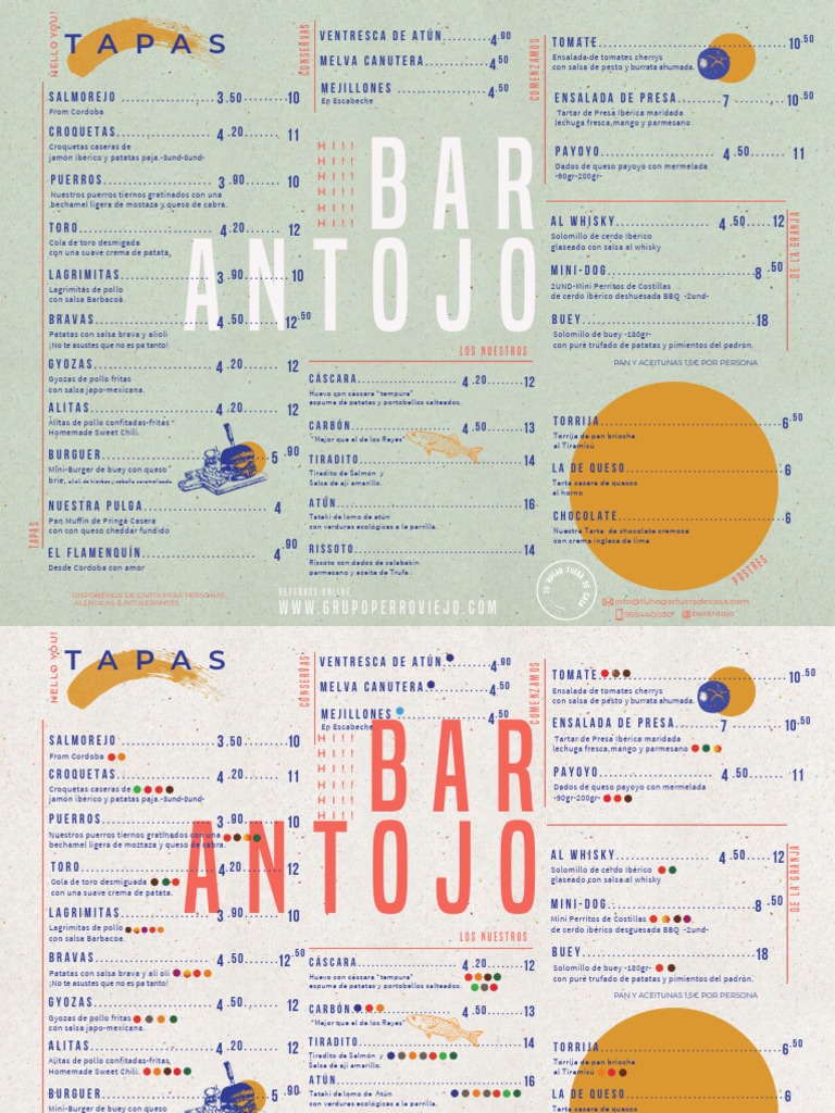 Carta Bar Antojo Marzo 2022 | PDF | pesto | Alimentos