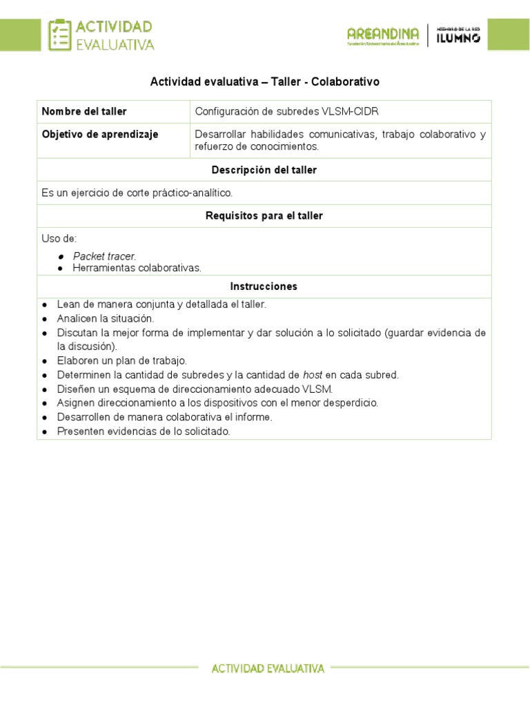 Actividad Evaluativa - Eje 2 | PDF | Dirección IP | Protocolos de comunicaciones