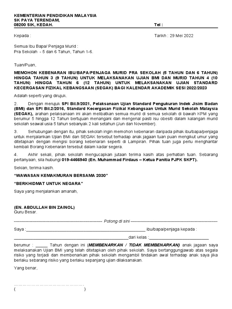 Surat Kebenaran Segak Dan Bmi 5-9T | PDF