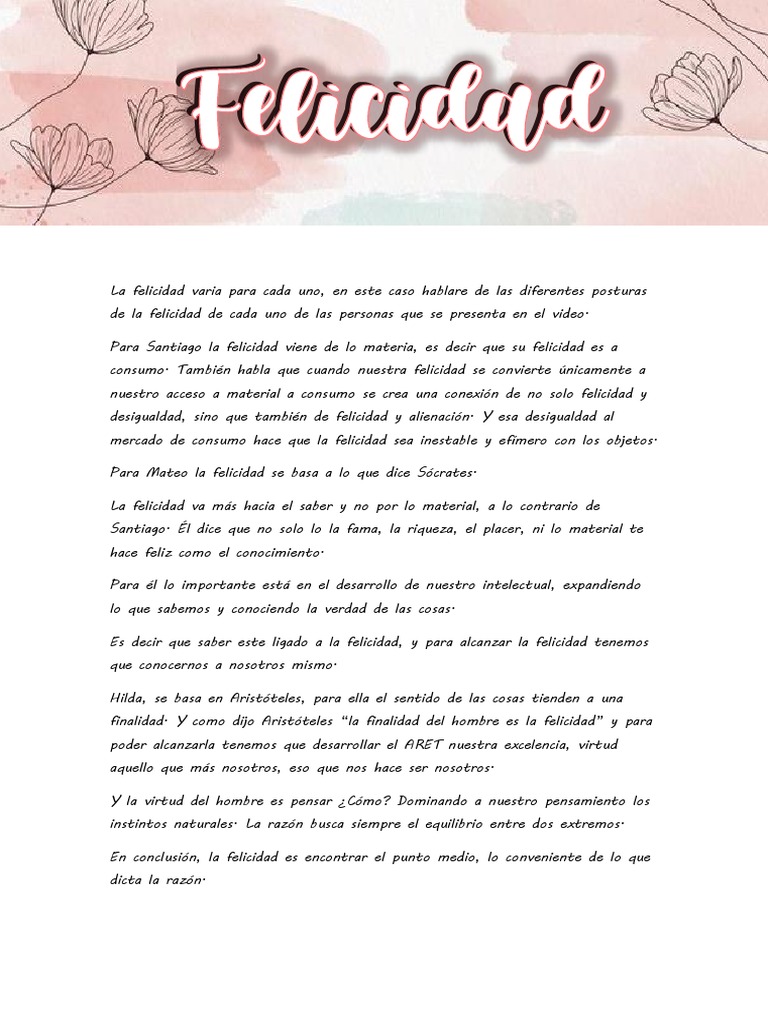 Perspectivas sobre la felicidad humana | PDF | Felicidad | Immanuel Kant