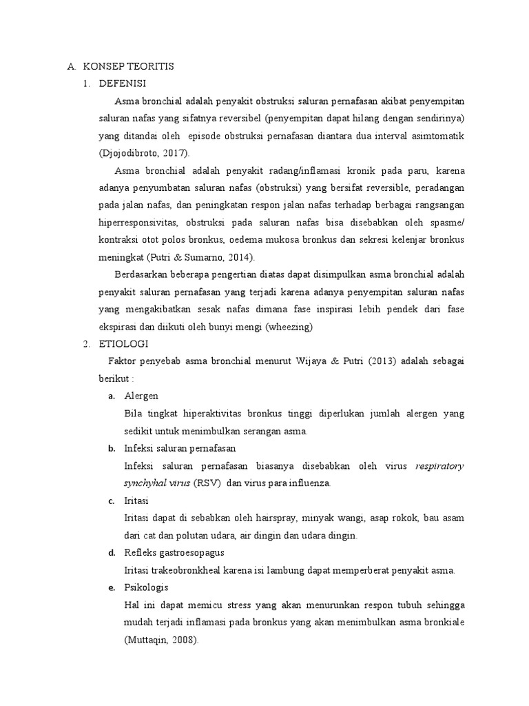 Definisi dan Etiologi Asma Bronchial | PDF