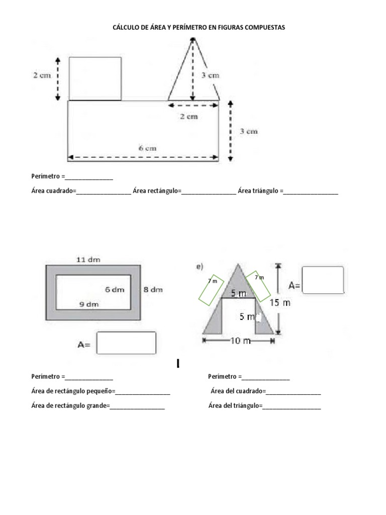 Cálculo de Área y Perímetro en Figuras Compuestas | PDF