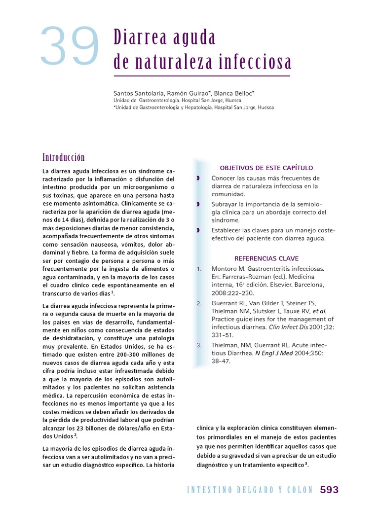 Diarrea Infecciosa: Causas y Manejo | PDF | Diarrea | Escherichia coli