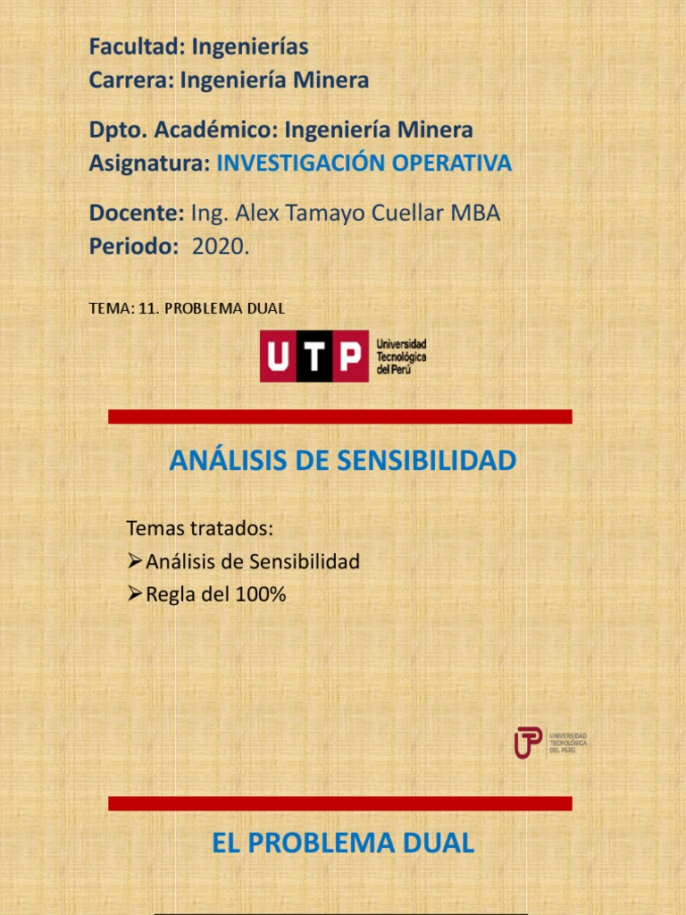 11.I.O.Problema Dual | PDF | Programación lineal | Optimización Matemática