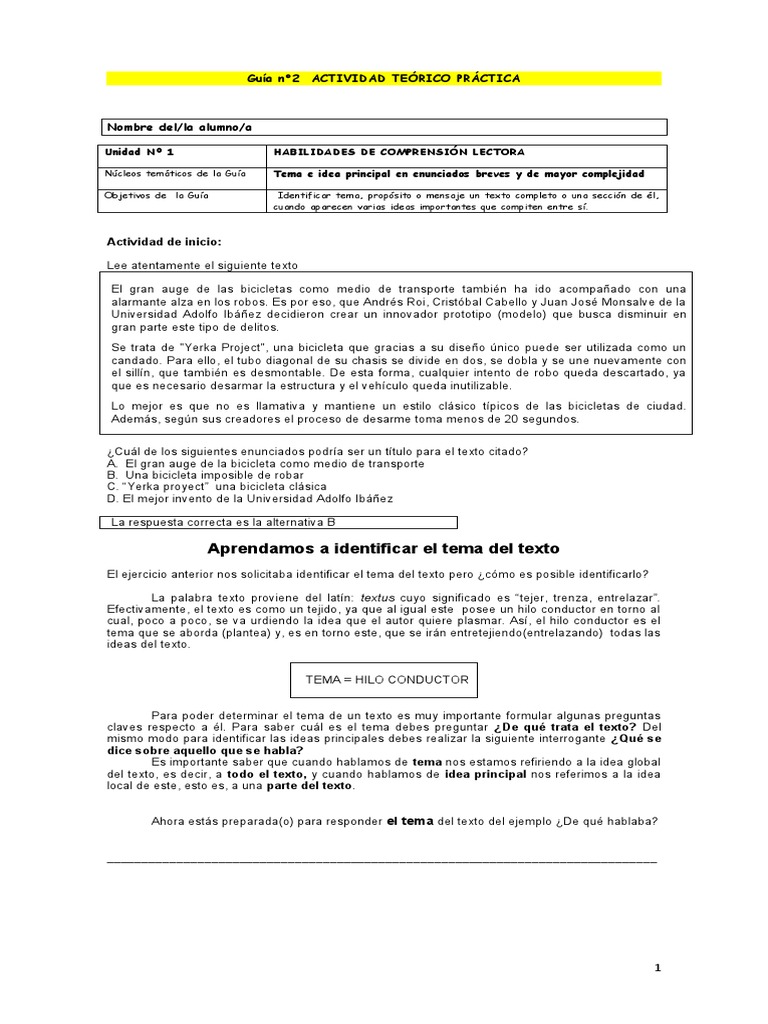 Guia Tema e Idea Princ | PDF