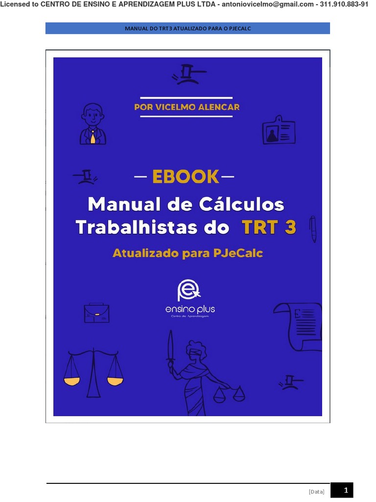 Manual de Cálculos TRT Atualizado para Pjecalc | PDF | Sentença ... Manual de Cálculos TRT Atualizado para Pjecalc | PDF | Sentença ...