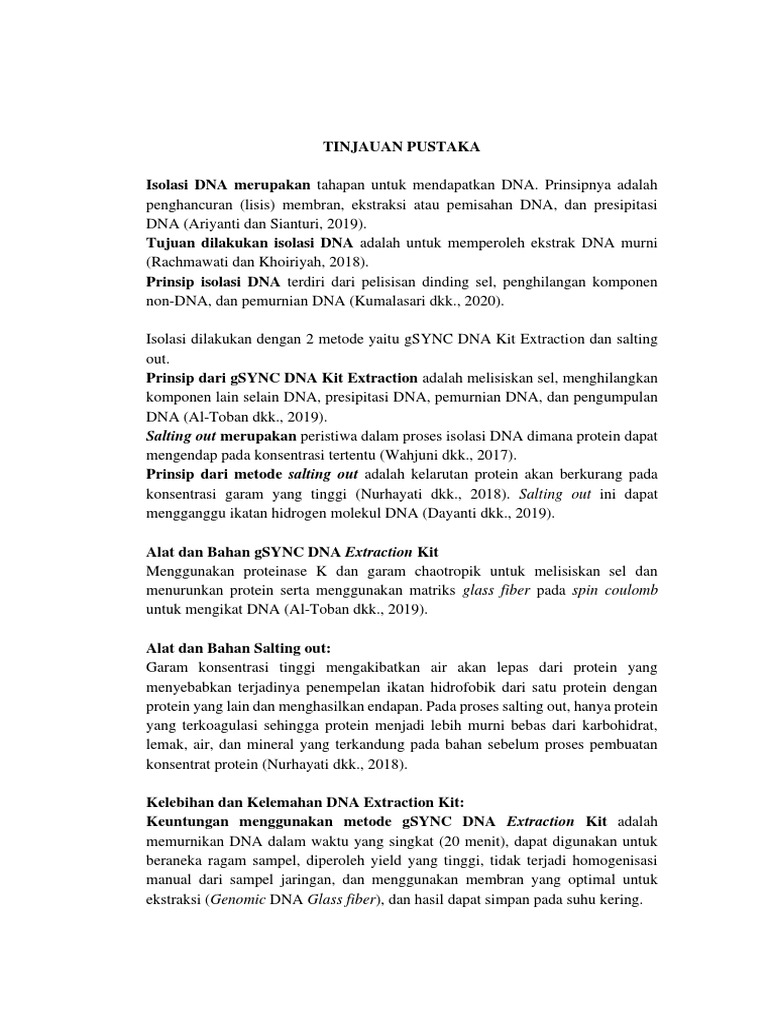 Metode Isolasi DNA dan Analisis | PDF