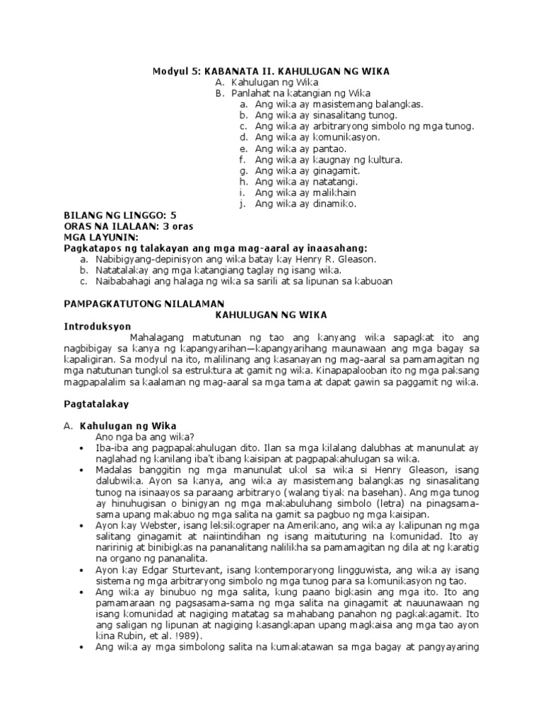 EM 103 WEEK 5 - Pagtuturo NG Filipino Sa Elementarya | PDF