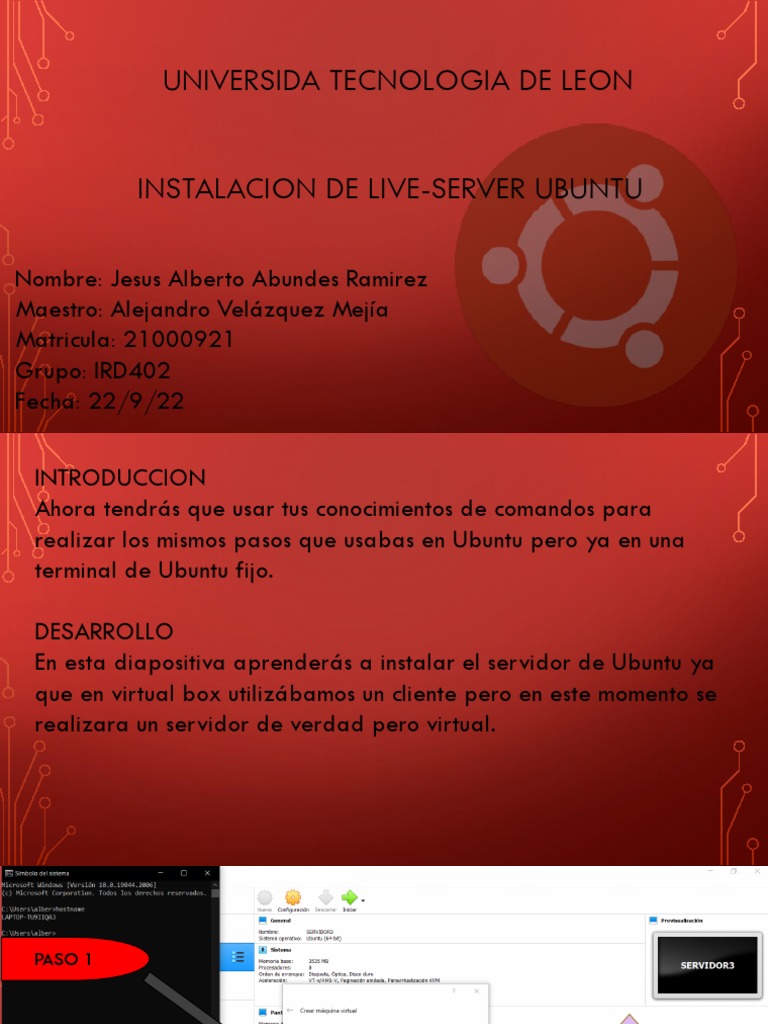 Manual de Instalacion de Ubuntu Server | PDF | Servidor (Computación) | Tecnologías de la ...