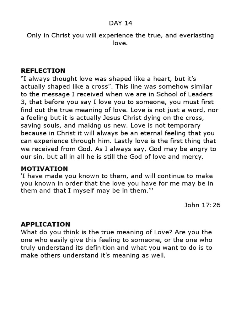 Devotion Day 14 | PDF | Self-Improvement | Religion & Spirituality