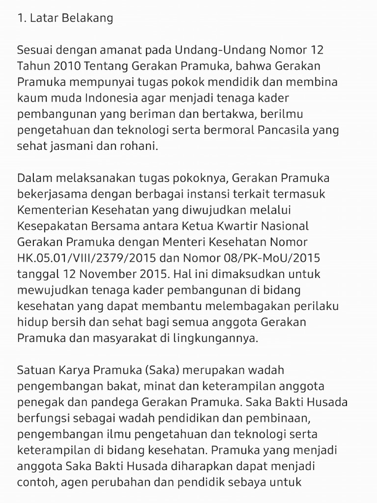 Latar Belakang SBH | PDF