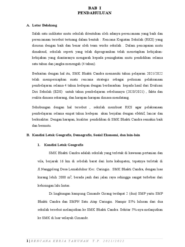 Rencana Kegiatan Sekolah SMK Bhakti Candra | PDF | Bisnis