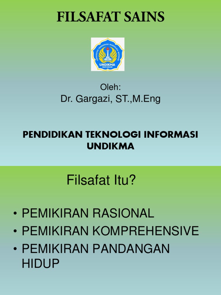 Filsafat Sains | PDF | Sains & Matematika