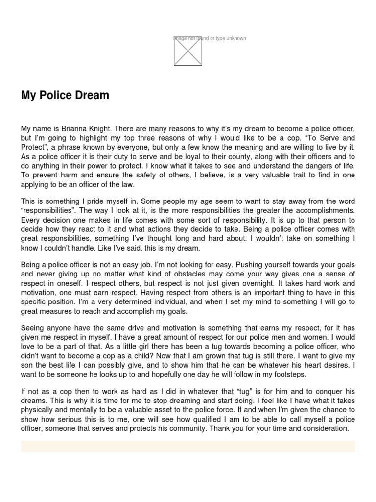 My Police Dream | PDF | Police | Motivation