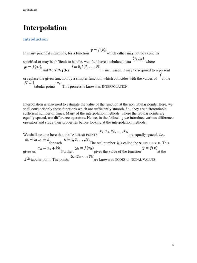 Interpolation | PDF | Finite Difference | Interpolation