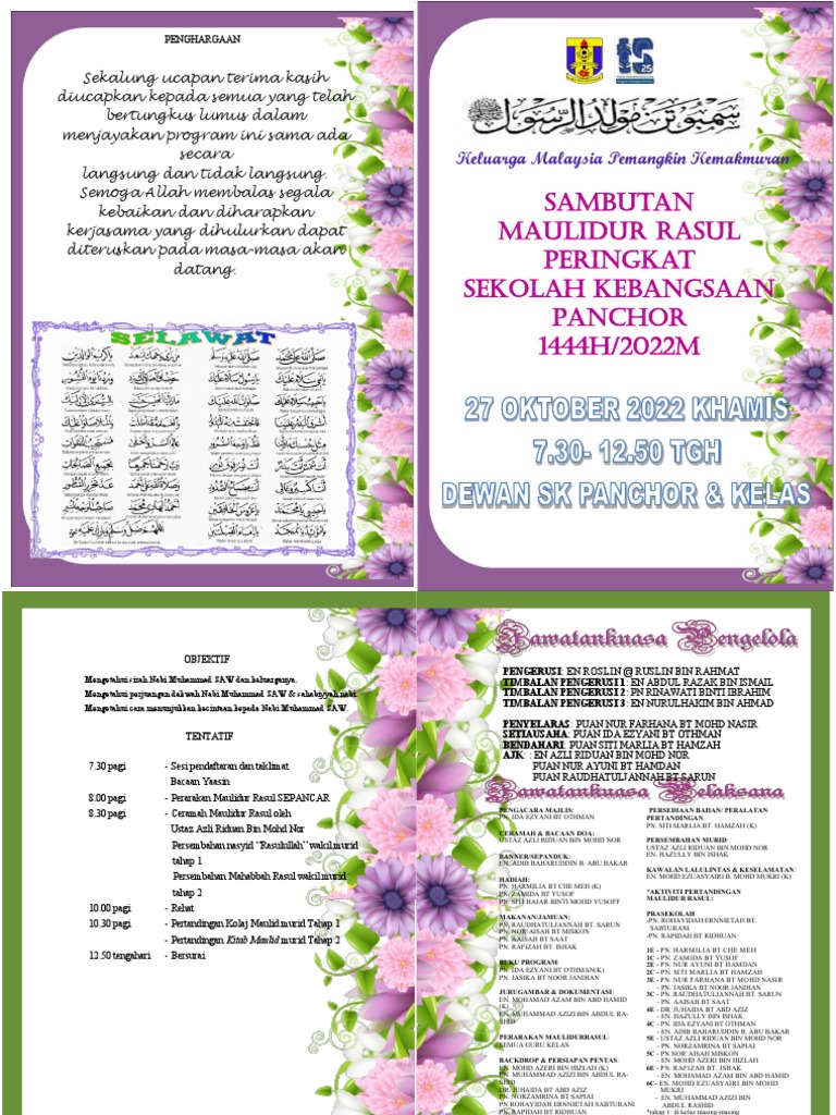 Pamplet Sambutan Maulidur Rasul 2022SKP2.0 | PDF