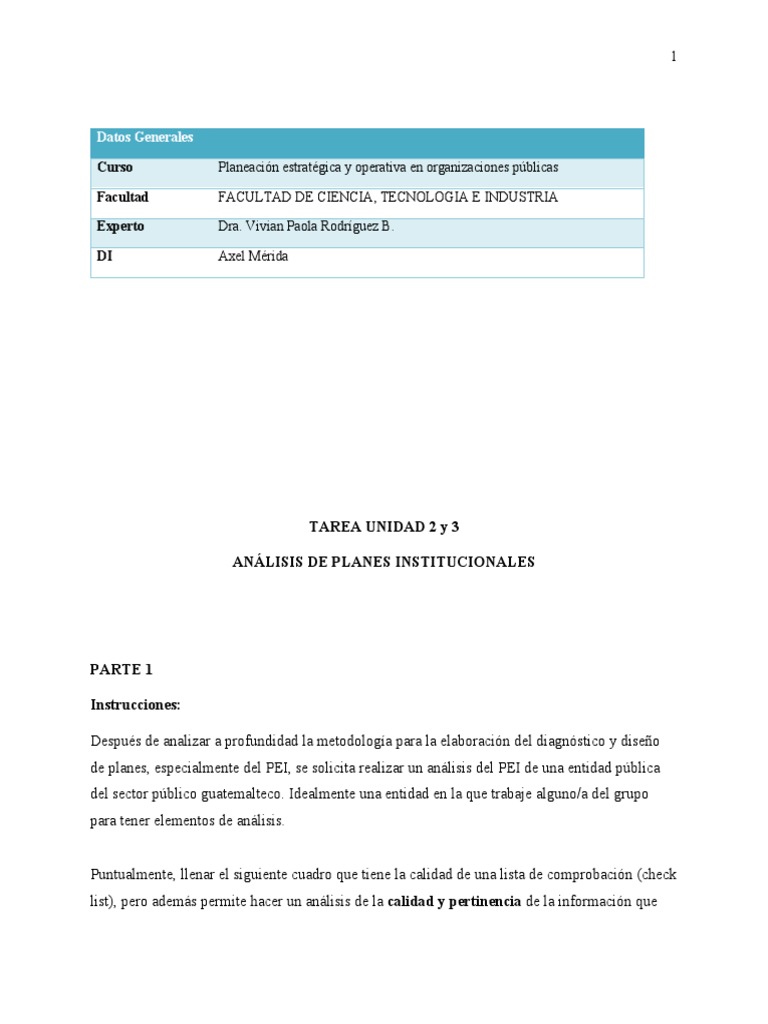 Tarea Final | PDF | Planificación | Science
