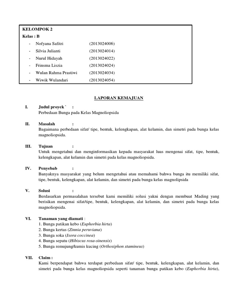 Kel.2B - Laporan Kemajuan 3 Proyek 2 BTT Siklus 2 | PDF | Sains & Matematika