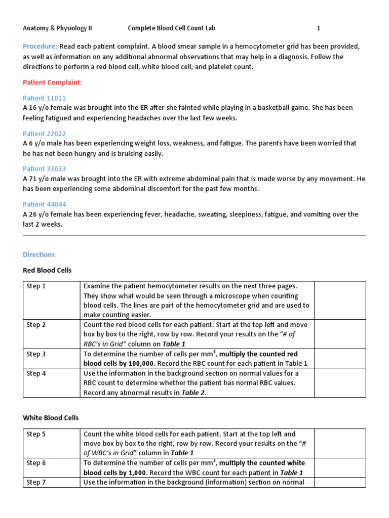 Complete Blood Cell Count | PDF | Blood Cell | Red Blood Cell