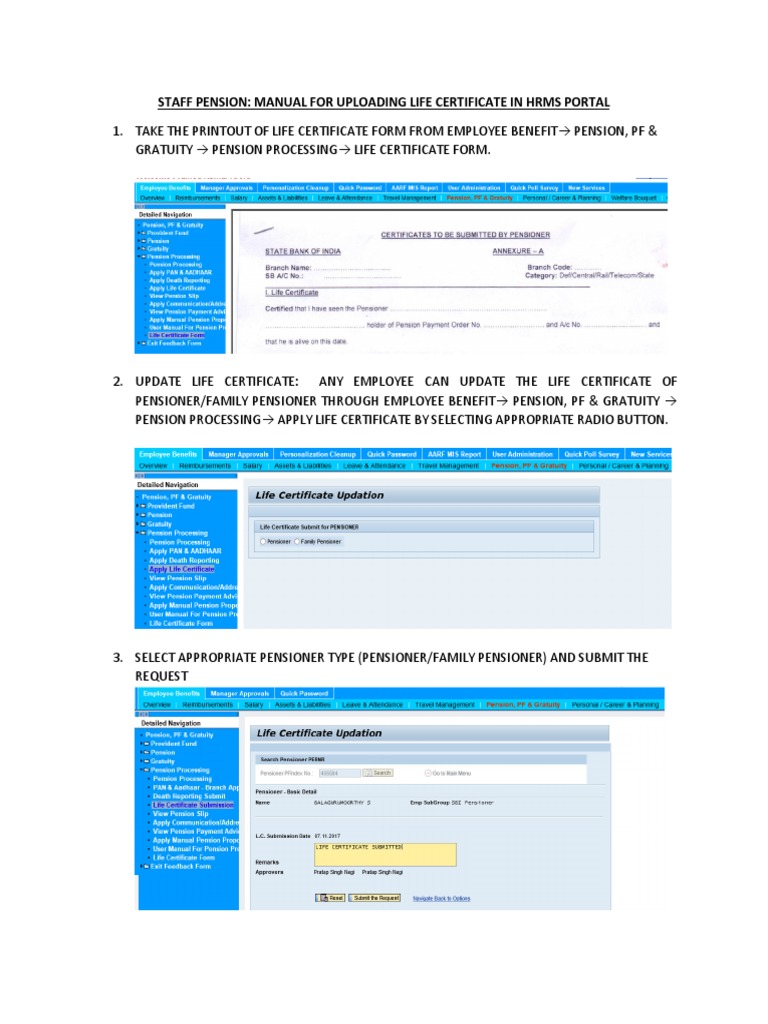 Manual For Life Certificate Updation | PDF | Business | Finance & Money ...