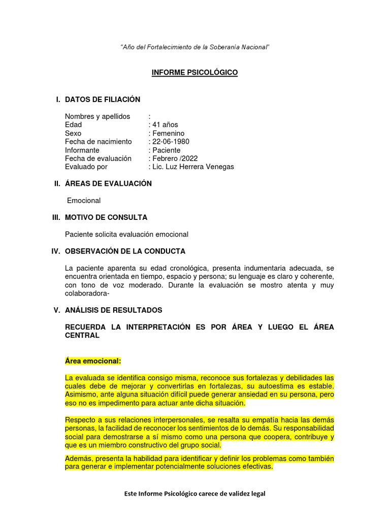 Ejemplo de Informe | PDF