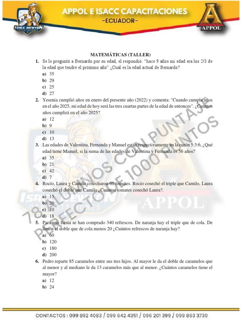 Taller Mate (18-07-2022) | PDF