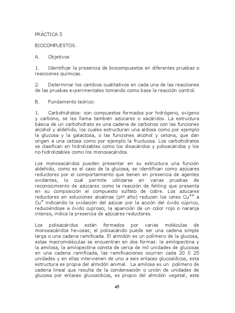 Identificación de Biocompuestos en Reacciones Químicas | PDF ...