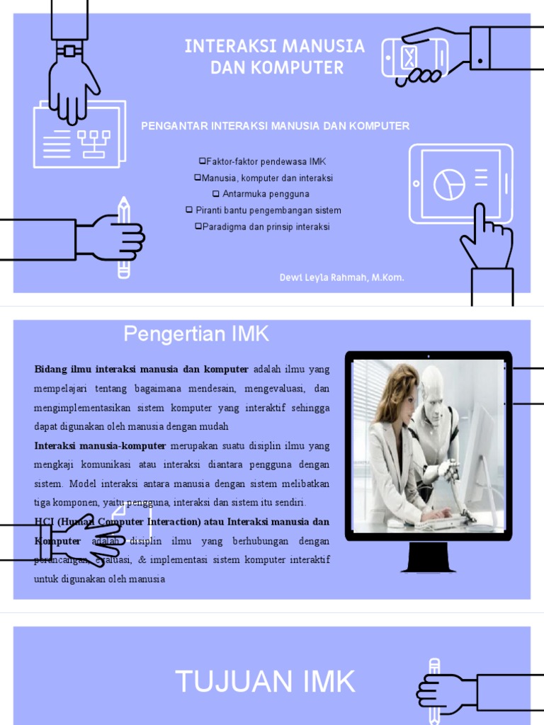 Imk 1 Pengantar Interaksi Manusia Dan Komputer | PDF