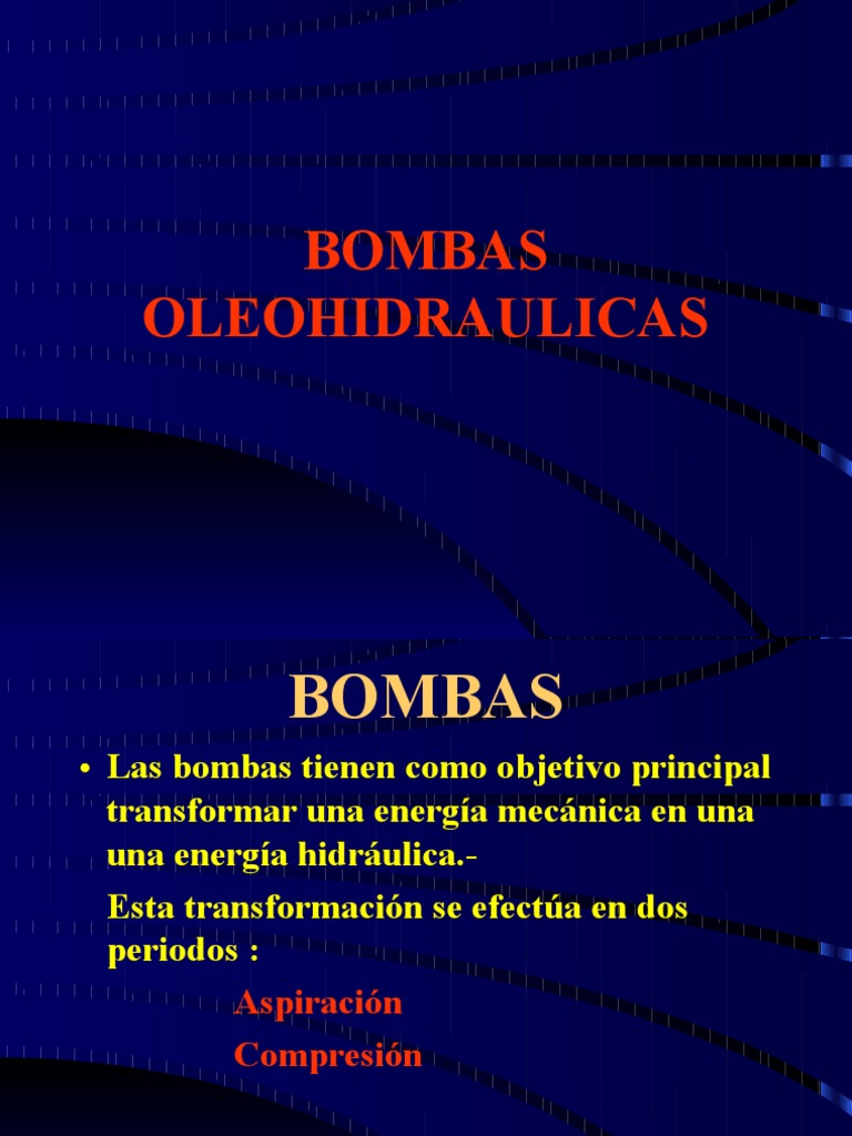 Tipos y características de bombas oleohidráulicas | PDF | Engranaje | Bomba