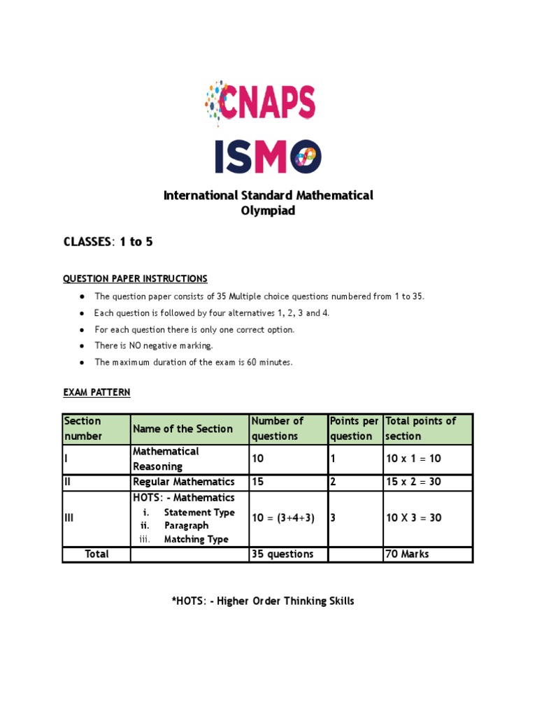 updated-ISMO d180b611 | PDF | Test (Assessment) | Educational ...