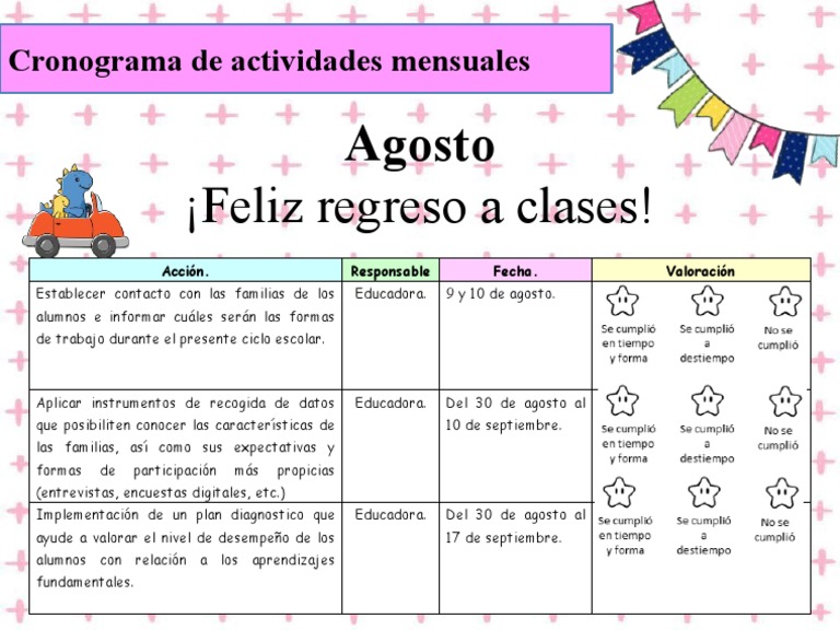 Cronograma de Actividades Mensuales | PDF