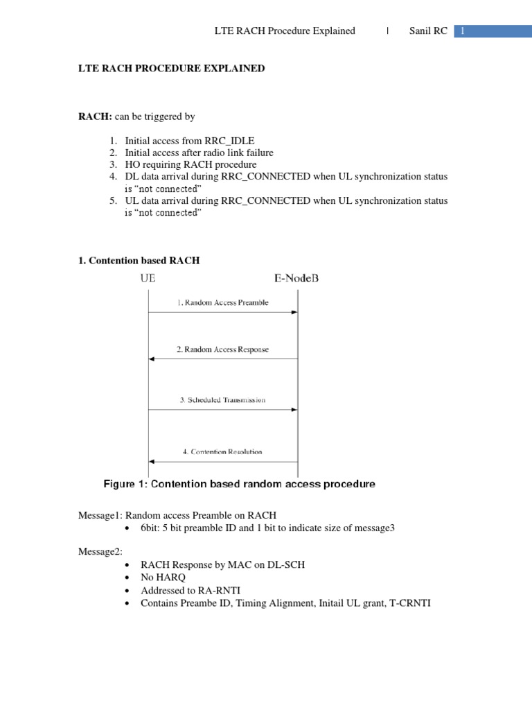 LTE RACH Explained | PDF