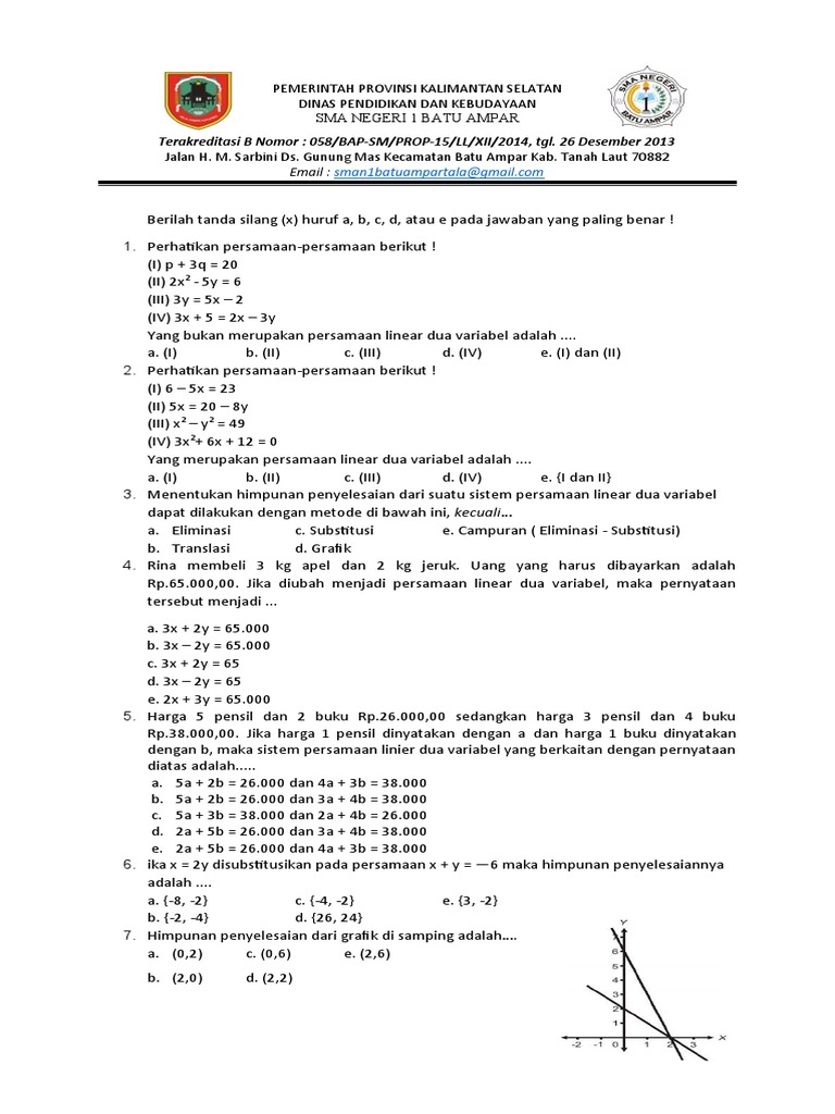 Soal Us MTK Minat 2022 SPL Dan Vektor | PDF | Metode & Bahan Ajar