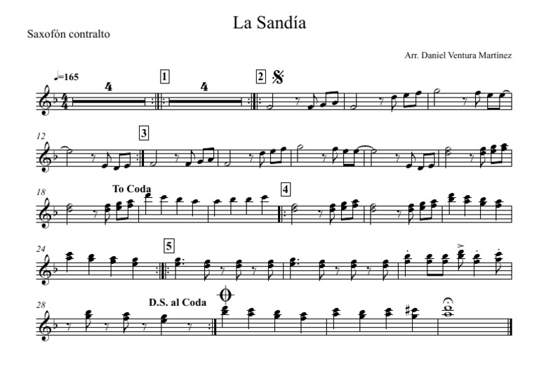 La Sandía - Saxofón Contralto | PDF
