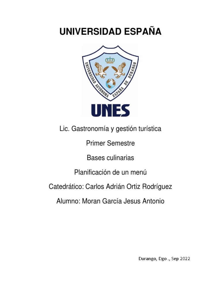 Estructura de Un Menu y Planificacion. | Descargar gratis PDF ...