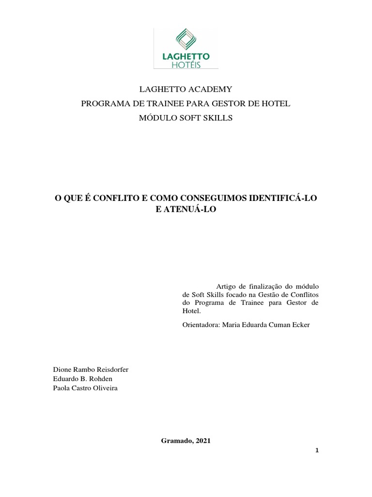 Identificando e gerenciando conflitos no ambiente de trabalho: uma ... Identificando e gerenciando conflitos no ambiente de trabalho: uma ...