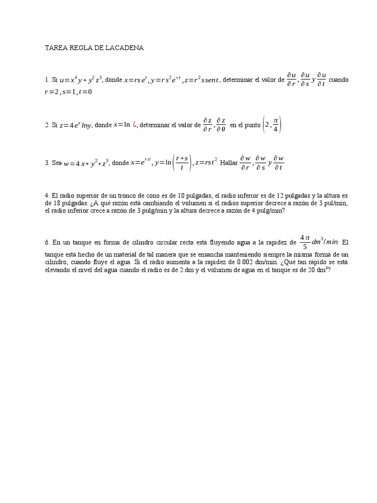 Tarea Regla de La Cadena | PDF