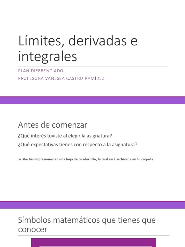 Límites, derivadas e integrales explicados de forma sencilla | PDF ...