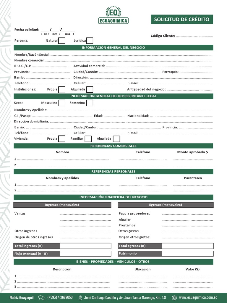 Solicitud Crédito EQ | PDF