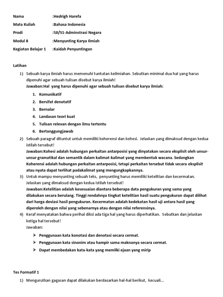Laporan Tugas Modul 8 Universitas Terbuka | PDF