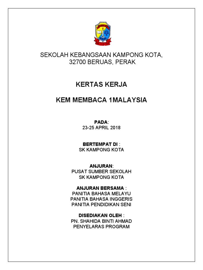 Kertas Kerja Dekad Membaca | PDF