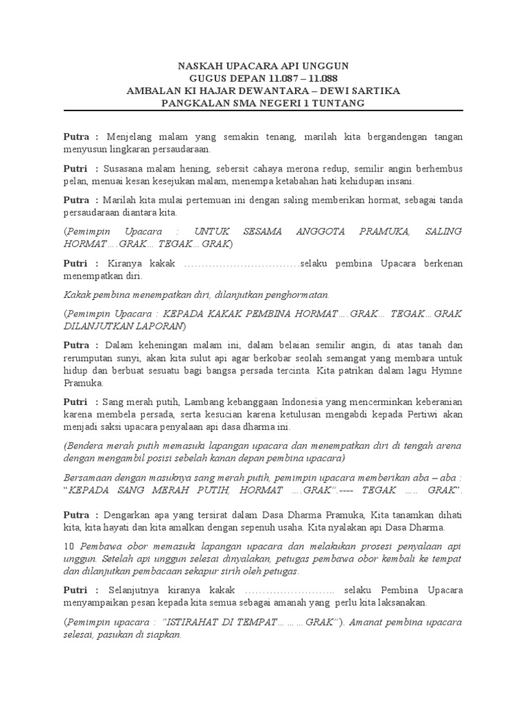 Draft Teks Upacara Api Unggun | PDF