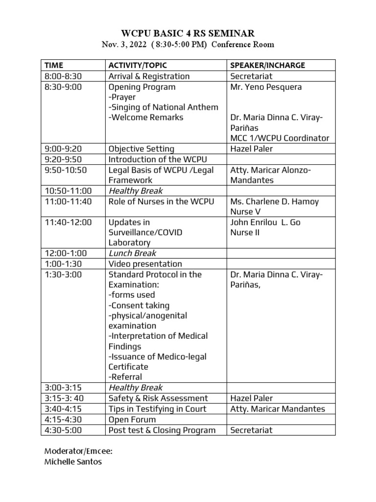 Wcpu Basic 4 RS Program | PDF